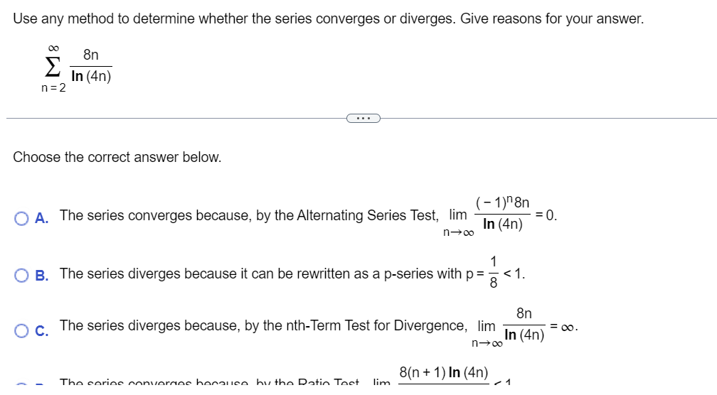 Solved Use any method to determine whether the series | Chegg.com