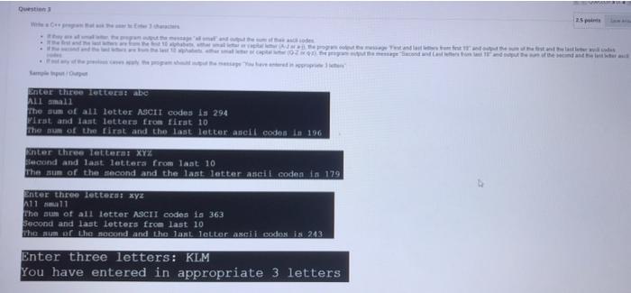 Solved Questions 25 point went that we Enter the letters! | Chegg.com