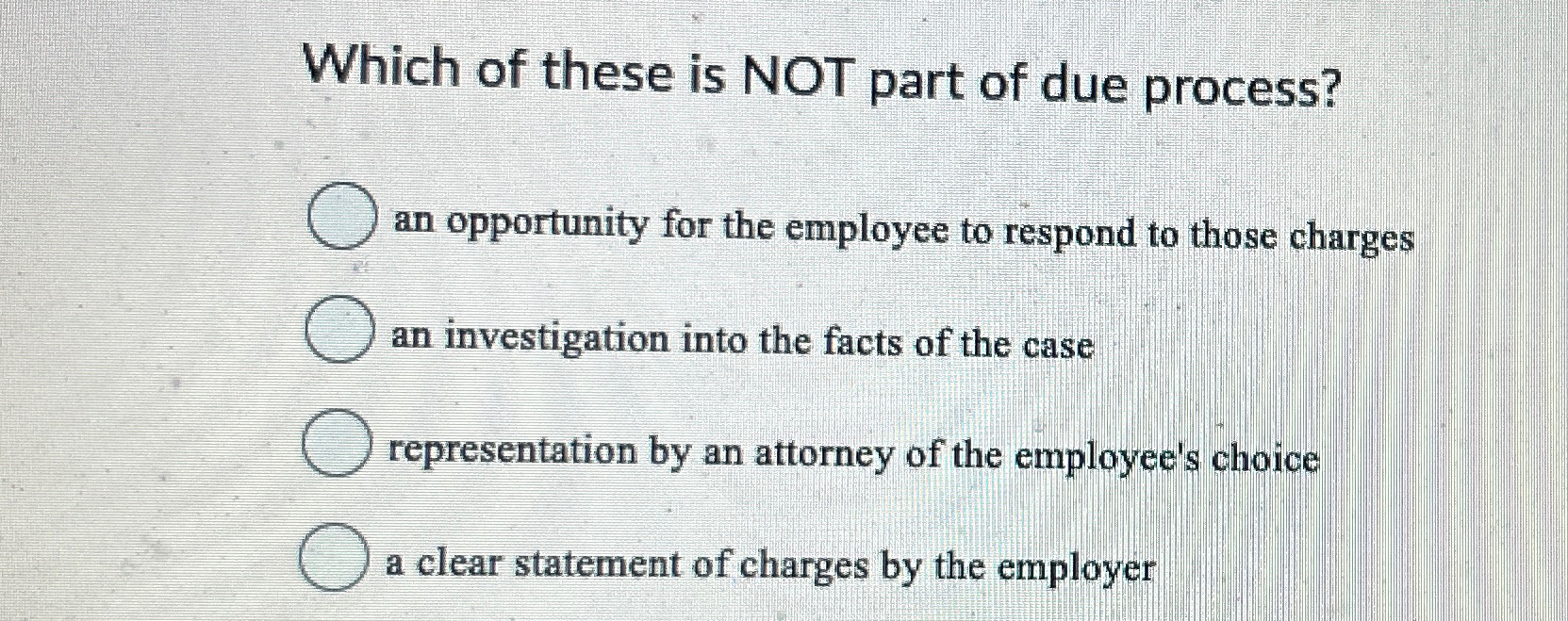 Solved Which of these is NOT part of due process? an | Chegg.com