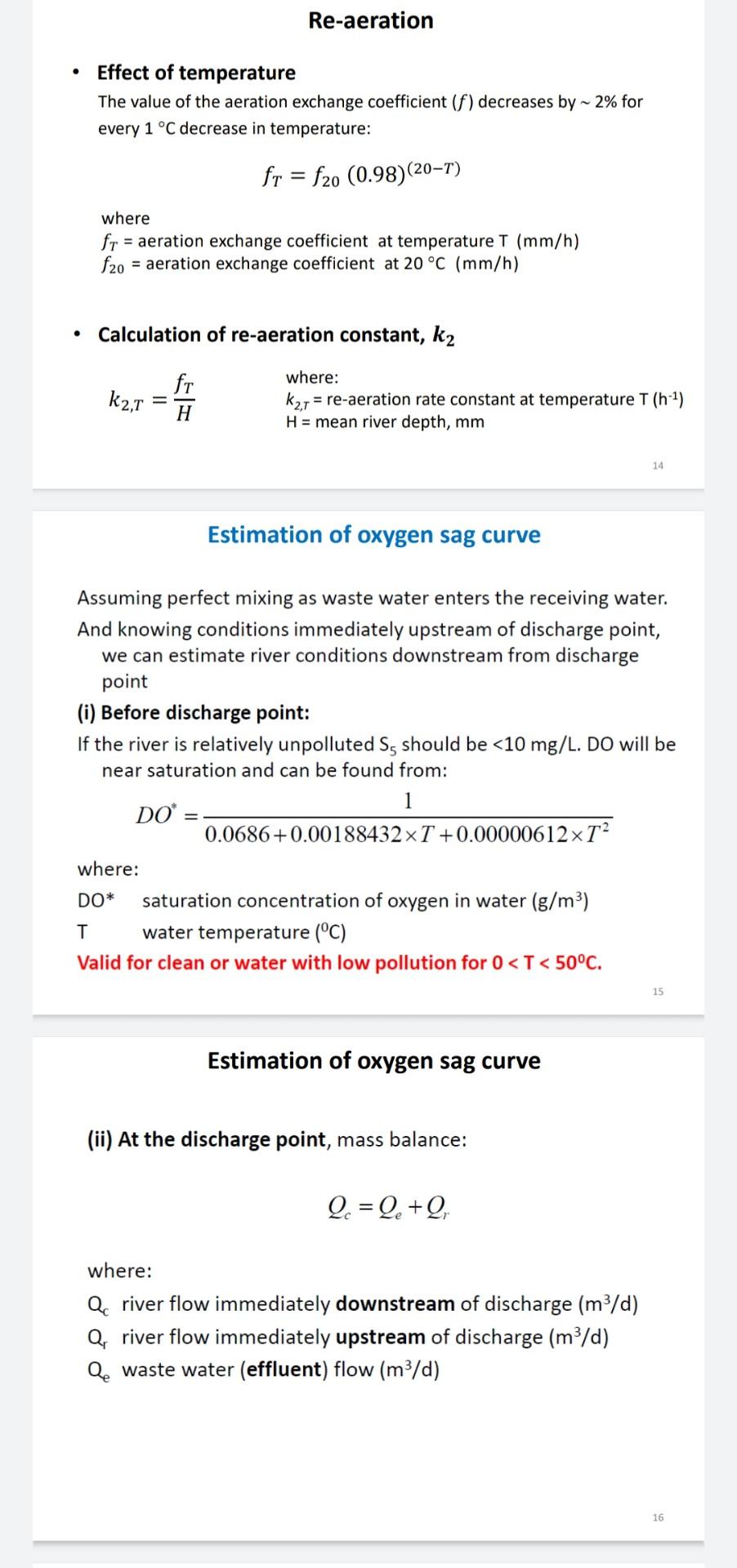 Solved 1. (Oxygen depletion, Streeter-Phelps equation). A | Chegg.com
