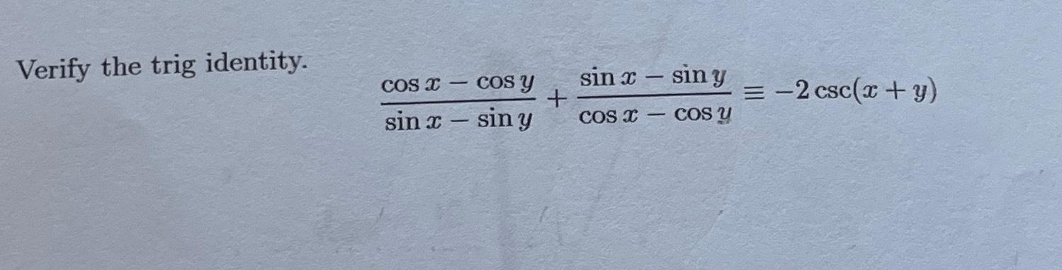 Solved Verify the trig | Chegg.com
