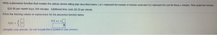 Solved Write a piecewise function that models the cellular | Chegg.com