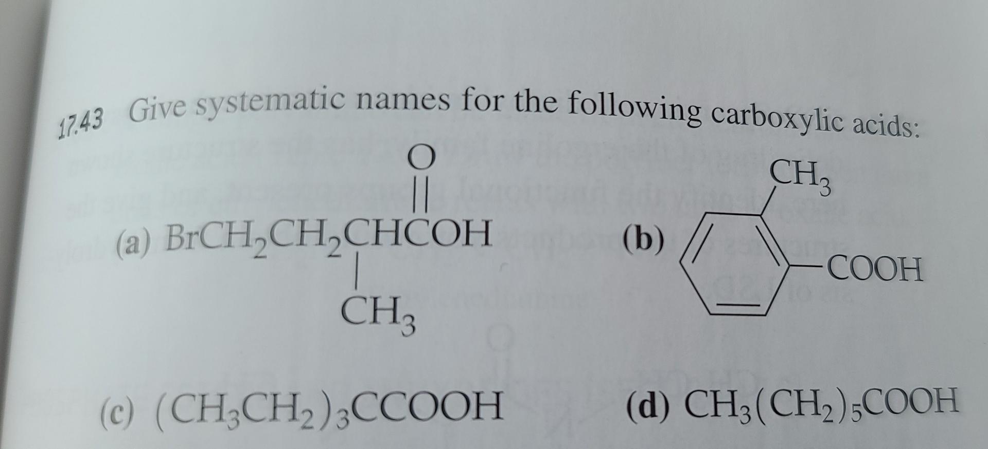 Solved 1743 Give systematic names for the following | Chegg.com