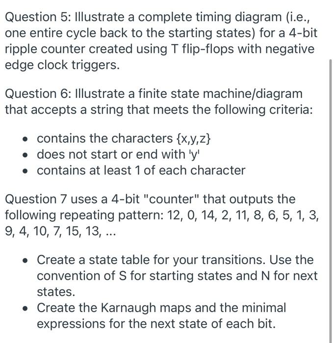 Solved Question 5: Illustrate a complete timing diagram | Chegg.com