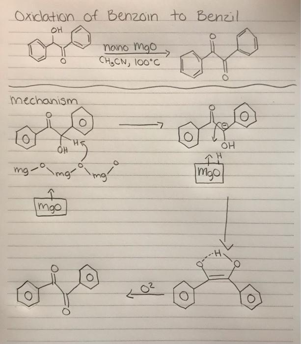 Oxidation of Benzoin to Benzil OH 애 nano mgo CH,CN, | Chegg.com