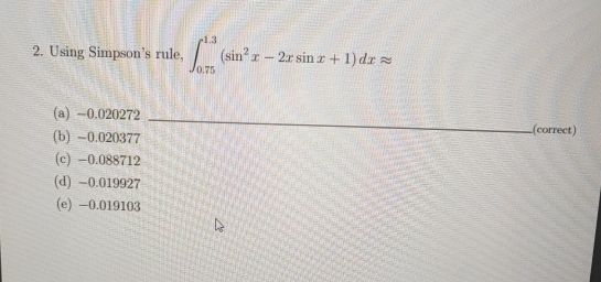 Solved Using Simpson's rule, | Chegg.com