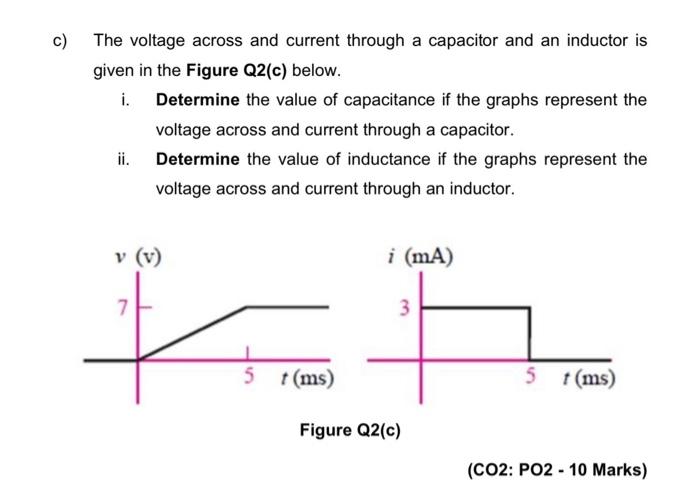 Solved c) The voltage across and current through a capacitor | Chegg.com