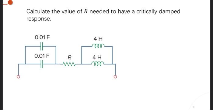 Calculate the value of R needed to have a critically | Chegg.com