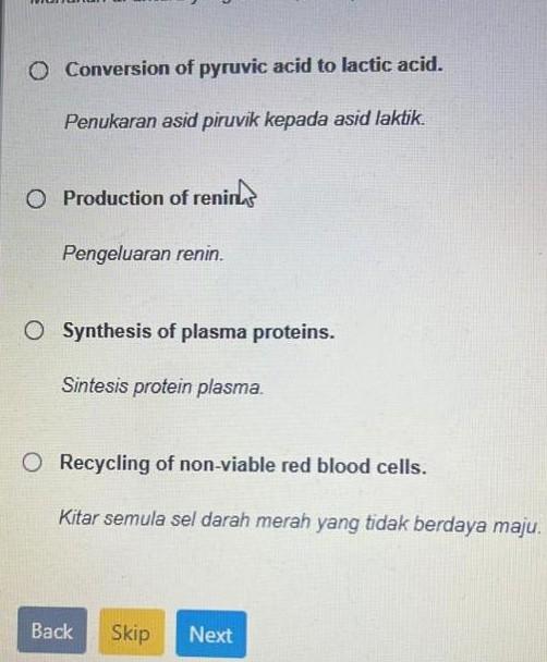 Solved Conversion of pyruvic acid to lactic acid. Penukaran | Chegg.com