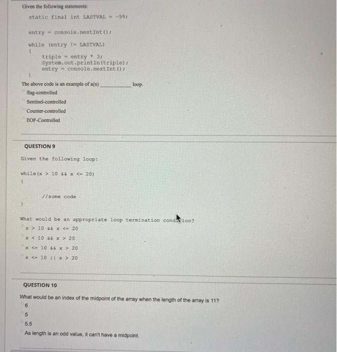 Solved In The Quiz Class The Foo Method Has The Following 