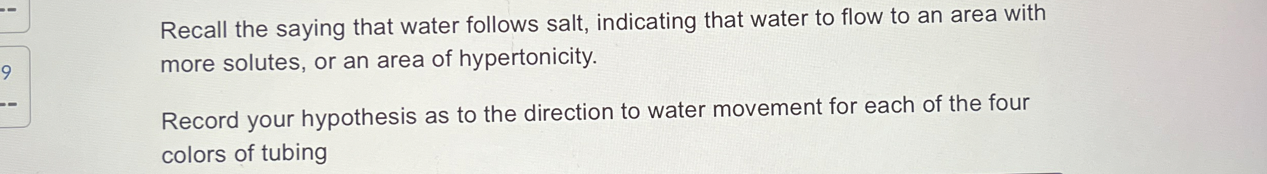 Solved Recall the saying that water follows salt, indicating | Chegg.com