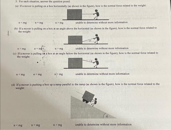 Solved 5. For each situation, answer the question posed. (a) | Chegg.com