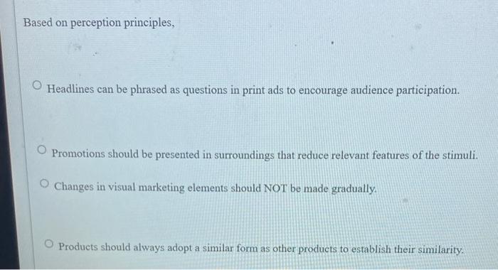 Solved Based on perception principles, Headlines can be | Chegg.com