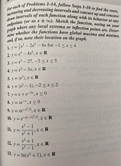 Solved For each of Problems 1-14, follow Steps 1-10 to find | Chegg.com