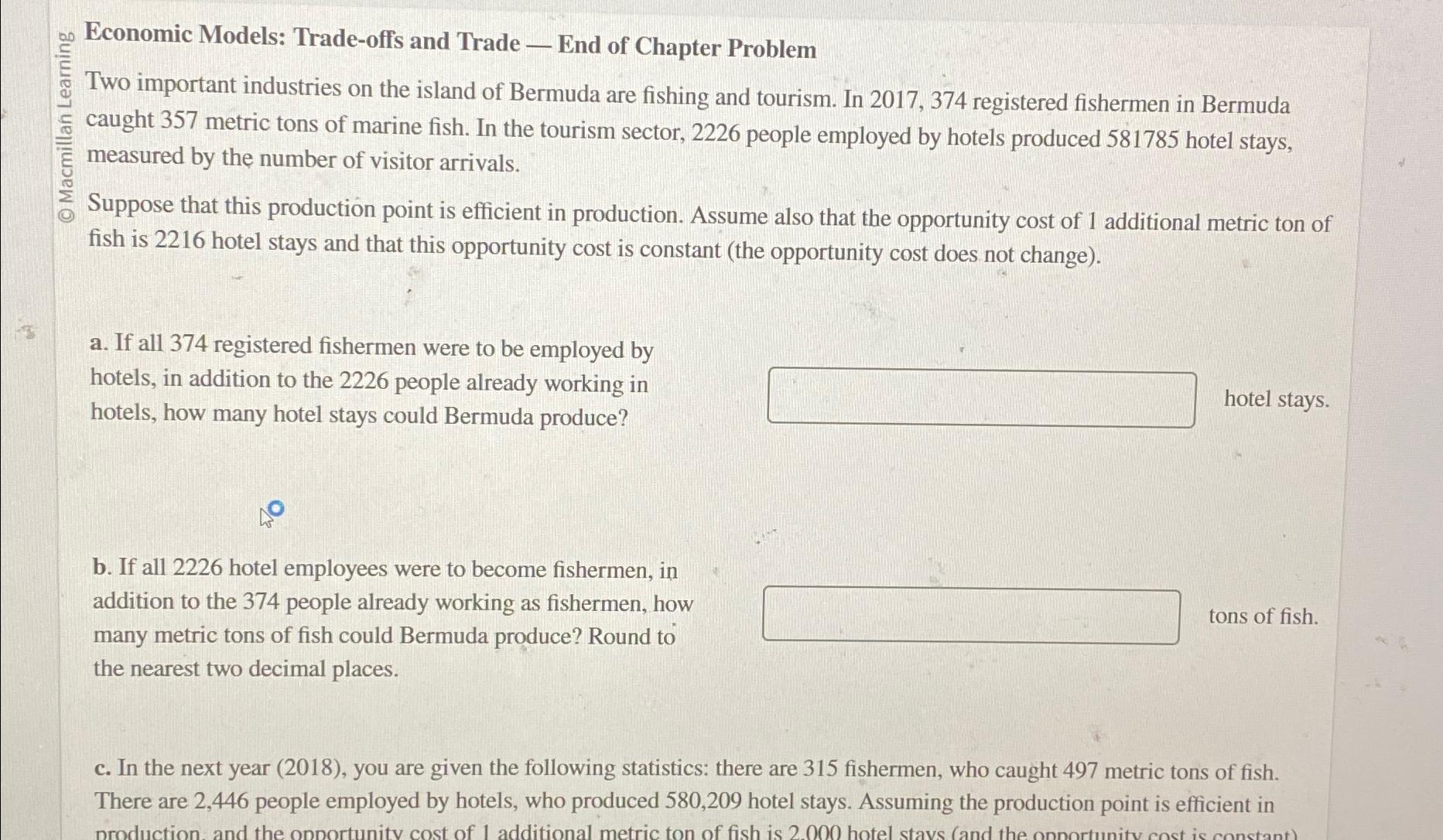 Solved Economic Models: Trade-offs and Trade — ﻿End of | Chegg.com