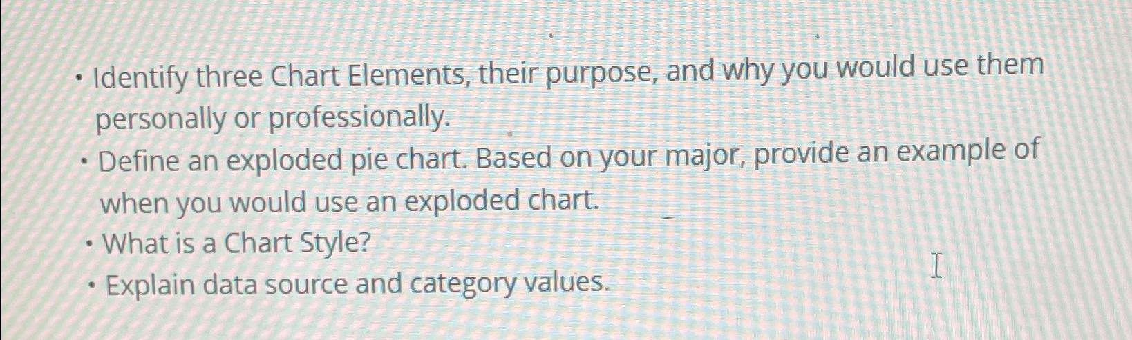 Solved Identify three Chart Elements, their purpose, and why | Chegg.com
