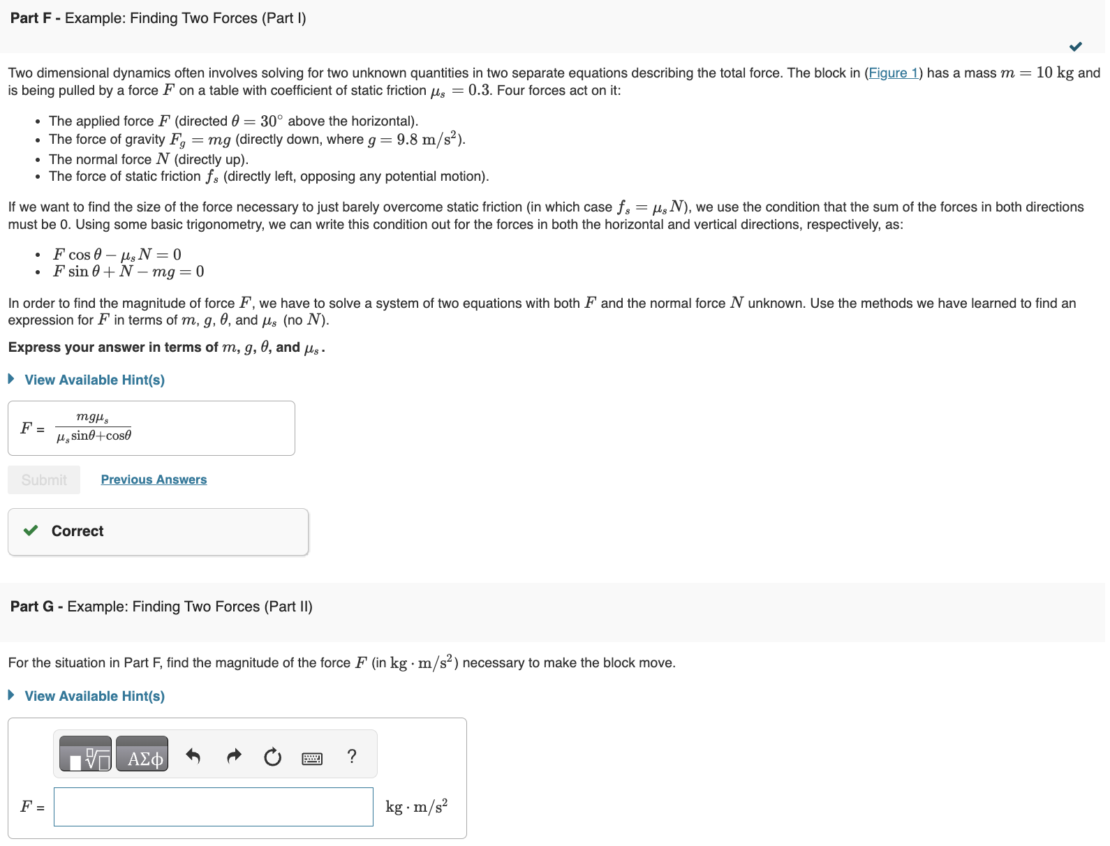 Solved Two dimensional dynamics often involves solving for | Chegg.com