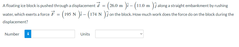 Solved A floating ice block is pushed through a displacement | Chegg.com