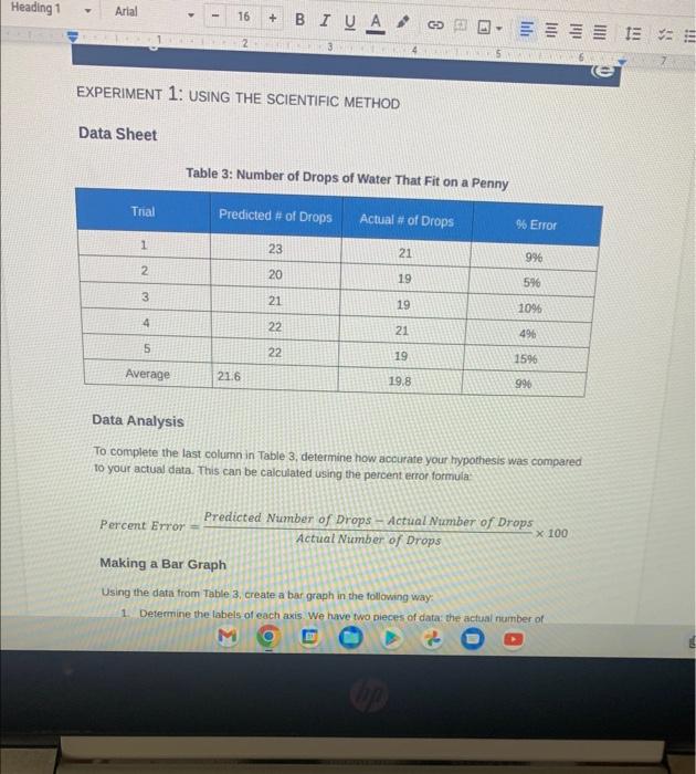 Solved EXPERIMENT 1: USING THE SCIENTIFIC METHOD Data Sheet | Chegg.com