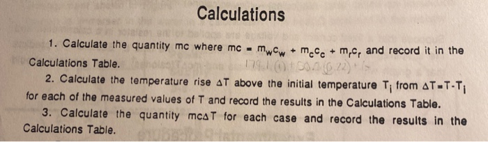 Solved Calculations 1. Calculate the quantity me where mc - | Chegg.com