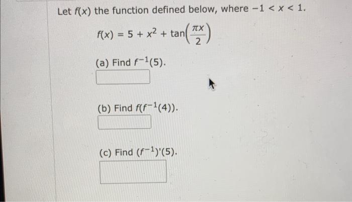 Solved Let F X The Function Defined Below Where −1