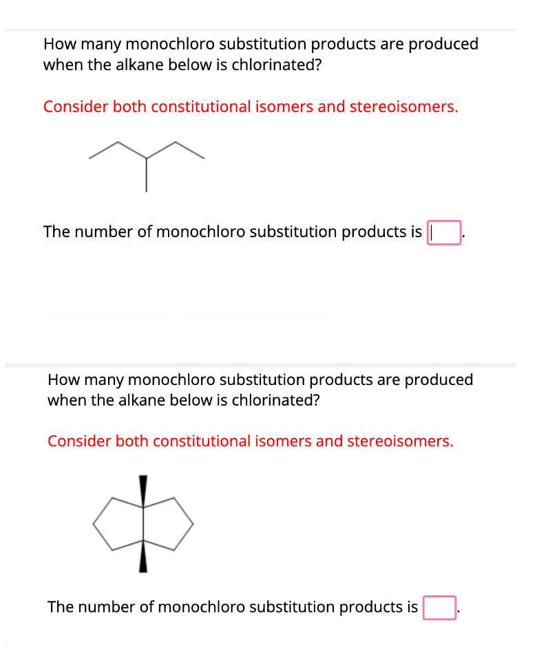 Solved How many monochloro substitution products are | Chegg.com