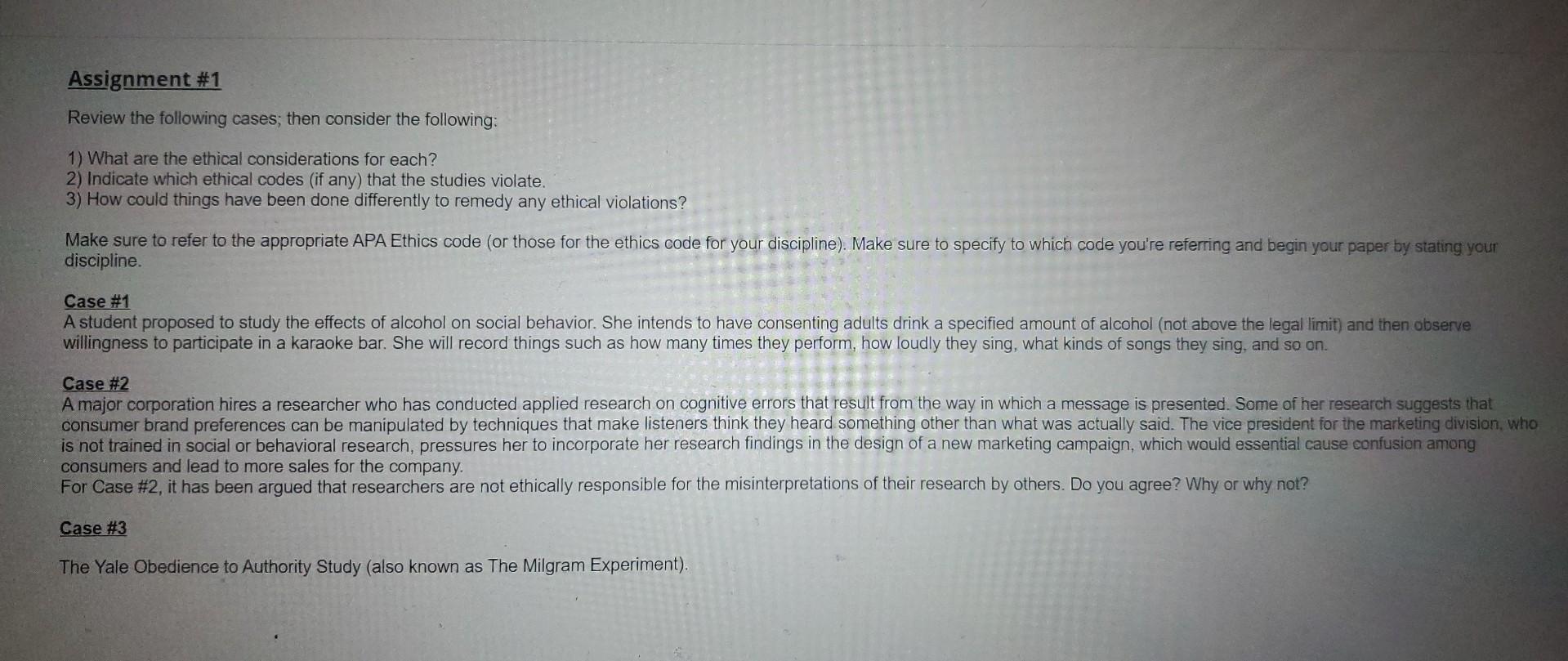 Solved Assignment #1 Review the following cases; then | Chegg.com