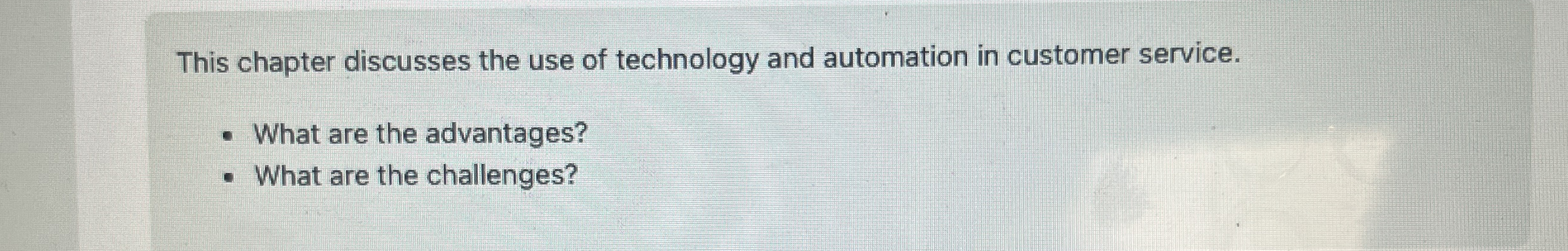 Solved This chapter discusses the use of technology and | Chegg.com