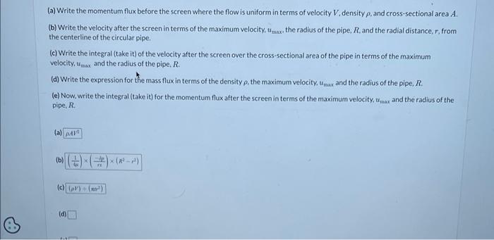 Solved A variable mesh screen produces a linear and | Chegg.com