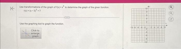 Solved Use transformations of the graph of f(x)=x3 to | Chegg.com