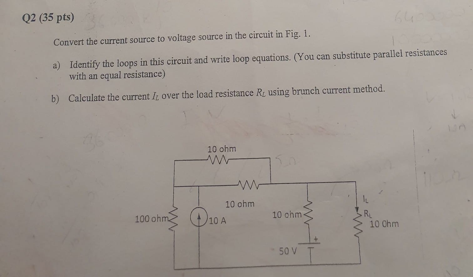 Solved Q2 (35 ﻿pts)Convert the current source to voltage | Chegg.com
