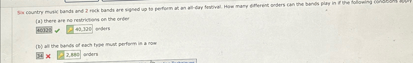 Solved Six country music bands and 2 ﻿rock bands are signed | Chegg.com