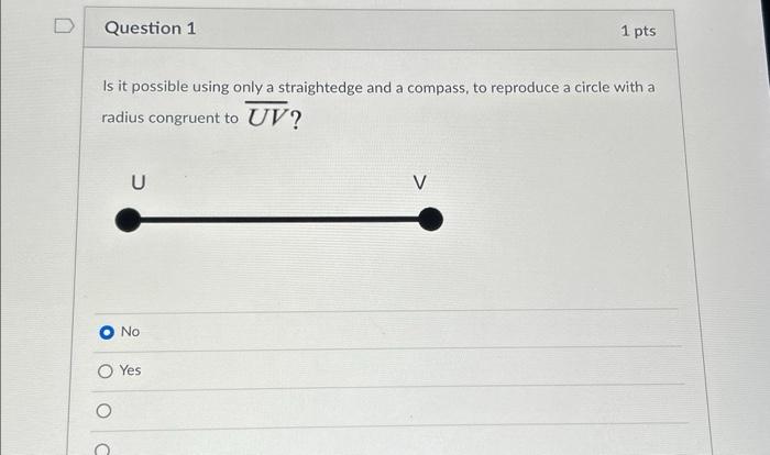Solved Question 1 Is it possible using only a straightedge | Chegg.com