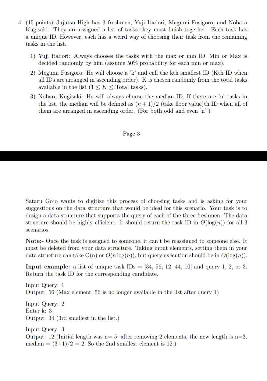 Solved (15 ﻿points) ﻿Jujutsu High has 3 ﻿freshmen, Yuji | Chegg.com