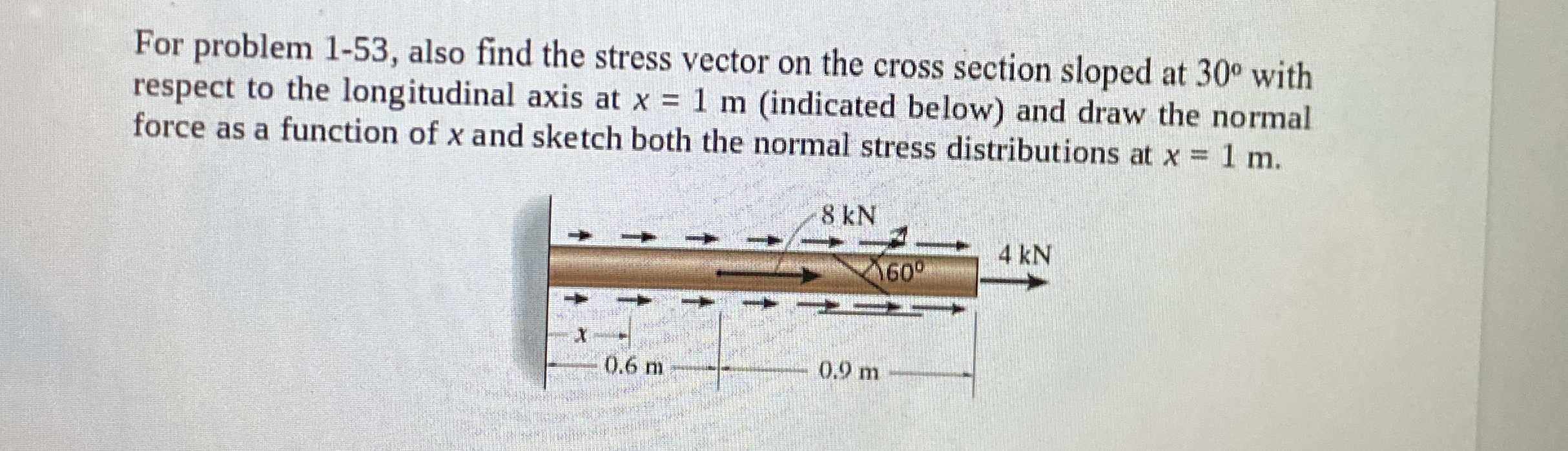 Solved For problem 1-53, ﻿also find the stress vector on the | Chegg.com