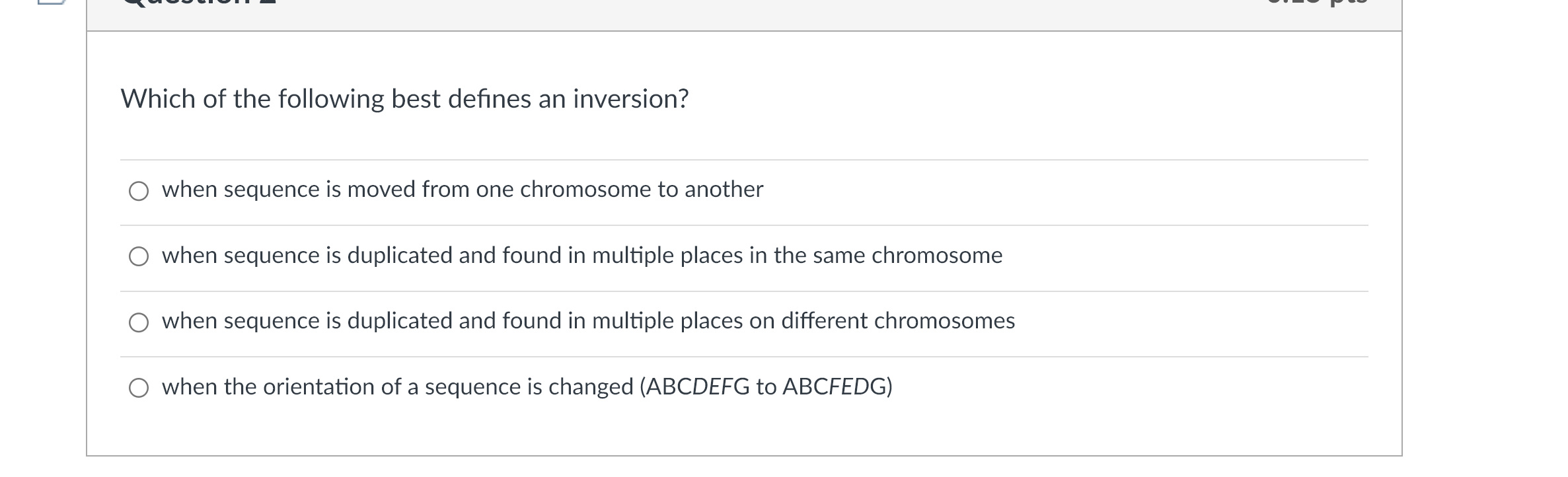 Solved Which of the following best defines an inversion?when | Chegg.com