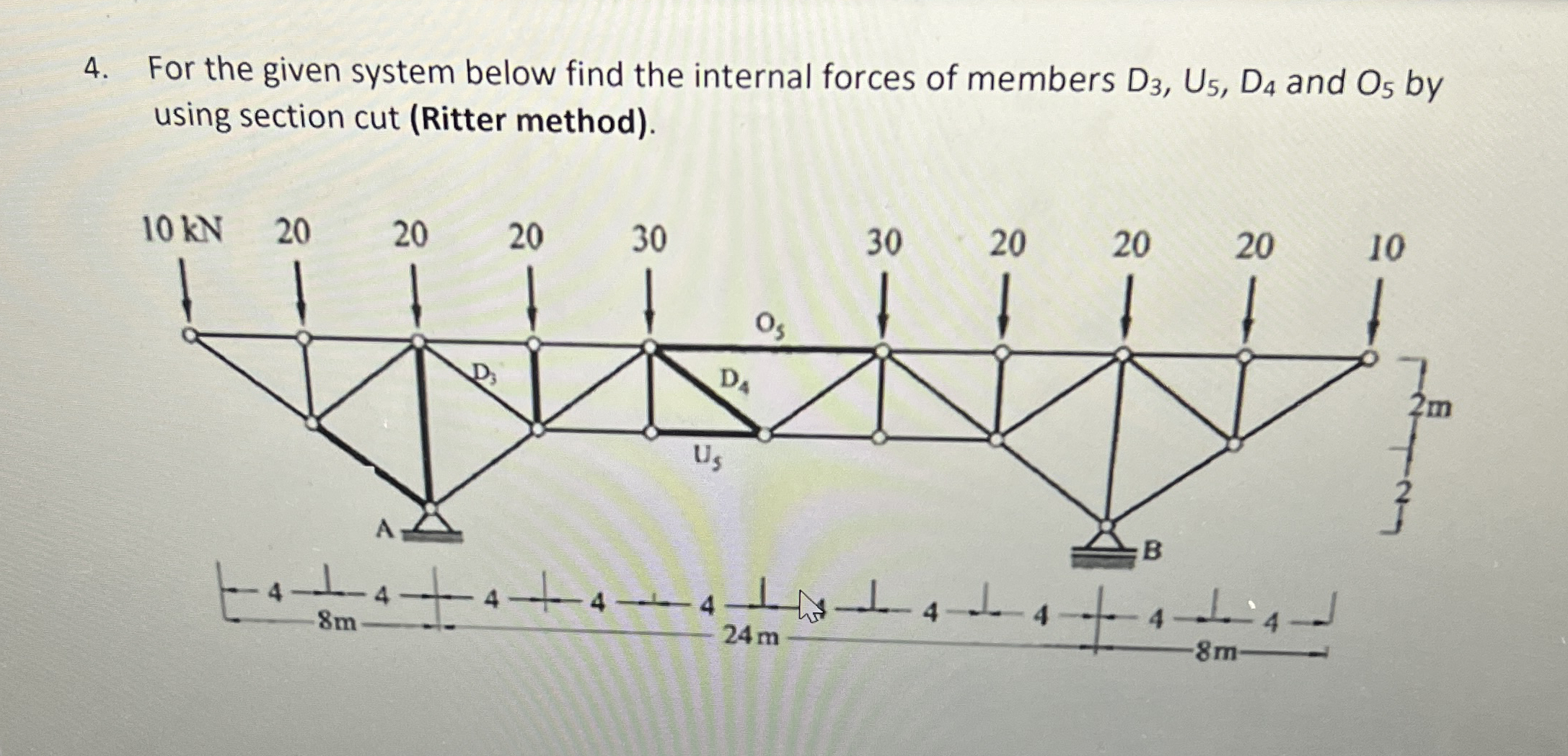 Solved For the given system below find the internal forces | Chegg.com