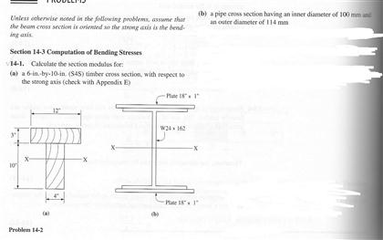 Solved 14-1) Calculate the section modulus for:A) A | Chegg.com