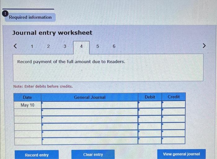 Solved Required information Exercise 6-9 (Static) Record | Chegg.com