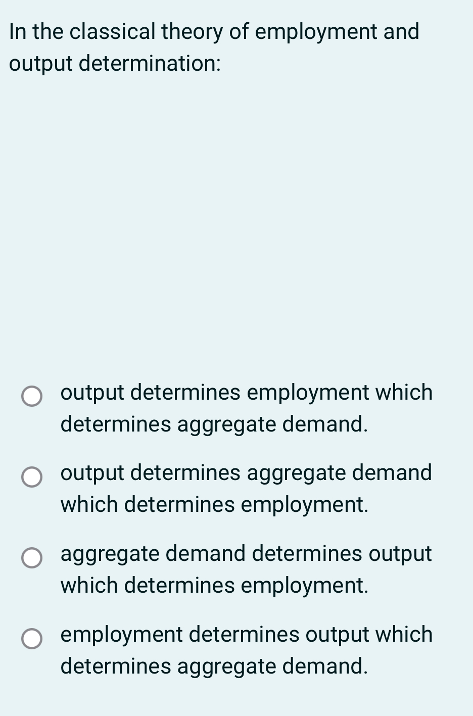 Solved In the classical theory of employment and output | Chegg.com