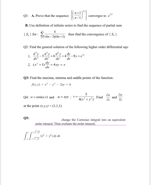 Solved Q1: A. Prove that the sequence converges to 23 B. Use | Chegg.com