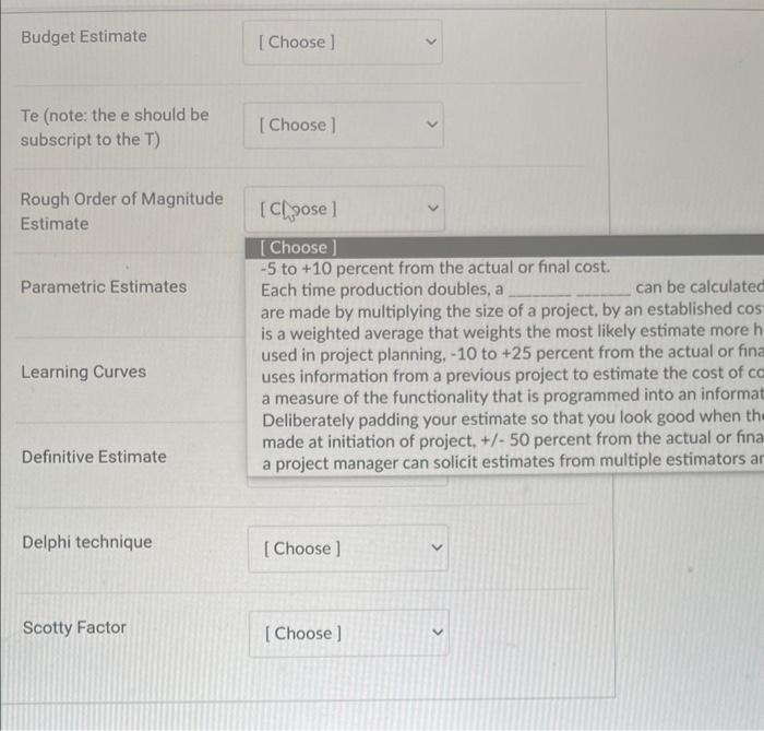 Function Point Analogous Estimating Budget Estimate | Chegg.com