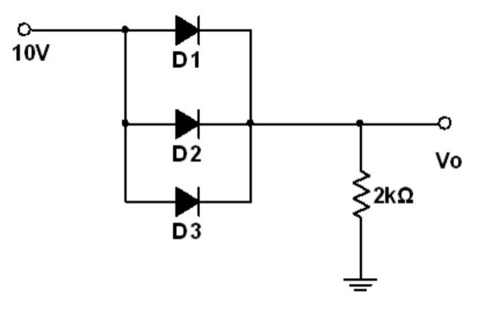 Solved for the circuit with germanium diodes, determine: the | Chegg.com