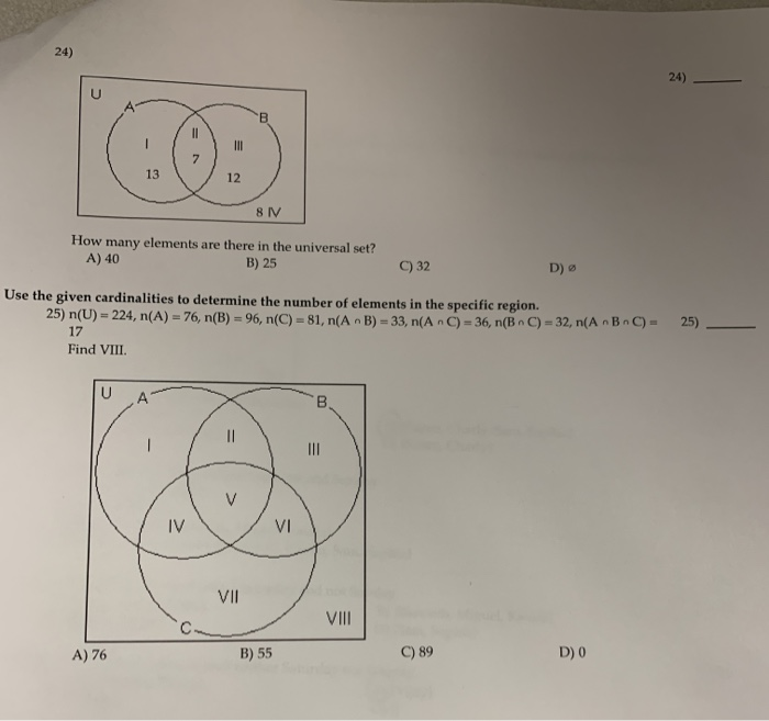 Solved 24 24 B 10 13 12 8 Iv How Many Elements Are There