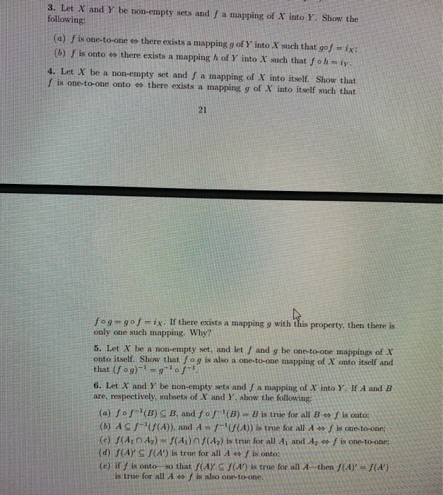 Solved 3. Let X and Y be non-empty sets and f a mapping of X | Chegg.com