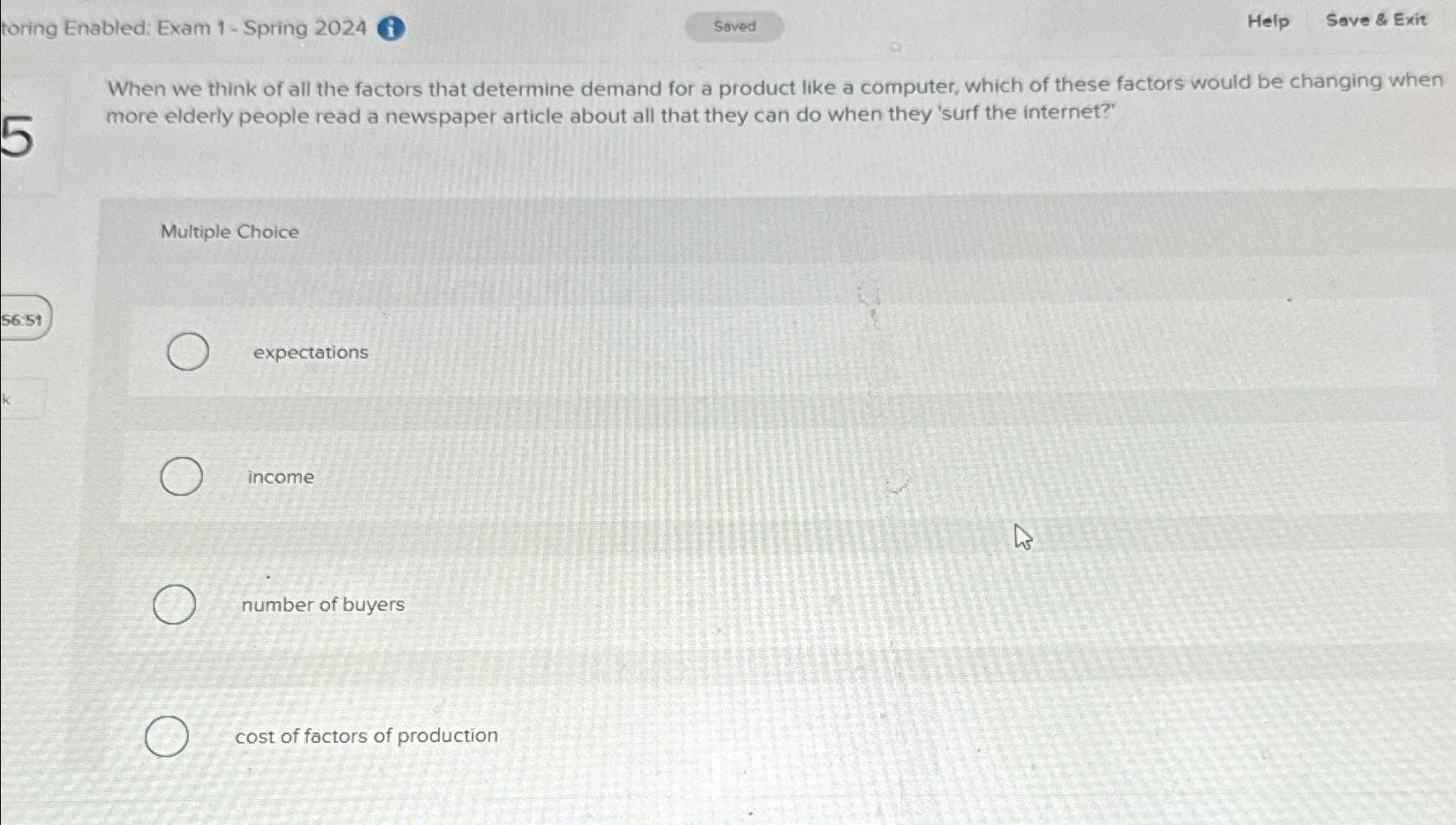 Solved toring Enabled: Exam 1 - ﻿Spring 2024HelpWhen we | Chegg.com
