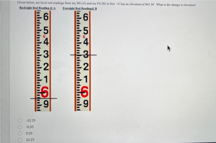 Solved Given below, are level rod readings from my BS (A) | Chegg.com