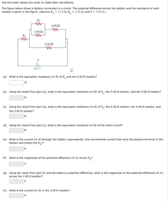 Solved Use the exact values you enter to make later | Chegg.com