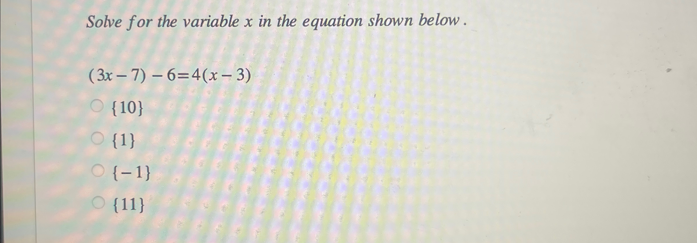 Solved Solve for the variable x ﻿in the equation shown | Chegg.com