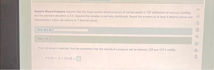 Solved Systolic Blood Pressure Assume that the mean systolc | Chegg.com